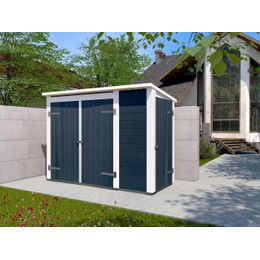 Ger&auml;tehaus Weka "Multibox mit Regalsystem", grau (anthrazit, wei&szlig;), Massivholz, Ger&auml;teh&auml;user, mit verschlie&szlig;barem Seitenschrank