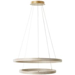 Brilliant LED Pendelleuchte "Calvi", gold (goldfarben matt), &Oslash; 80cm, Leuchten, 11200 lm, H&ouml;he 150 cm, &Oslash; 80 cm, Aluminium/Kunststoff, goldfarben matt, LED Pendelleuchte