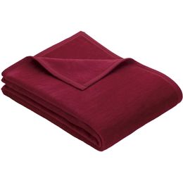 Wohndecke Ibena "Uni Kniedecke Luxus", rot, B:100cm L:150cm, Baumwolle, Polyacryl, Polyester, Wohndecken, Wohndecke, verschiedene Gr&ouml;&szlig;en, uni, Kuscheldecke, Premium, made in Europe