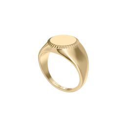Siegelring FOSSIL "Schmuck Geschenk Edelsthal Ring Ellis" Gr. 18, gelbgoldfarben, Fingerringe, Damen, 18, Edelstahl, 2mm, Siegelring