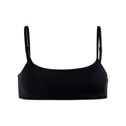 Bandeau-Bikini-Top Roxy "Beach Classics", Damen, Gr. M, Cup B, grau (anthrazit), 85% Polyester, 15% Elasthan, Bikini-Oberteile