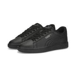 Sneaker Puma "Smash 3.0 Sneakers Jugendliche", Kinder, Gr. 35,5, schwarz (schwarz shadow gray), Obermaterial: Textil, Kuhleder, Synthetik, Leder. Futter: Textil. Innensohle: Textil. Laufsohle: Gummi, Schuhe Sneaker