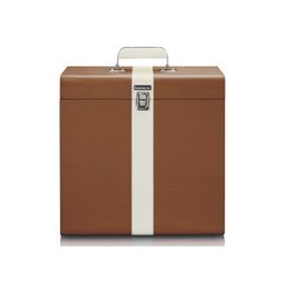 Lenco Transportkoffer f&uuml;r max. 30 Schallplatten Braun / Wei&szlig;