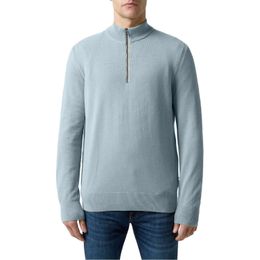 BOSS - "Ebrando-P" Pullover f&uuml;r Herren, mit halbem Rei&szlig;verschluss, Jerseyware (Pastellblau)