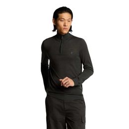 Lyle & Scott Lyle & Scott - Pullover f&uuml;r Herren, mit kurzem Rei&szlig;verschluss, Merinowolle (Grau)