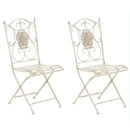 CLP 2er-Set Gartenstuhl Sibell im Landhausstil, aus Metall mit klappbarem Design, ideal f&uuml;r Terrasse oder Balkon, in 6 Farben erh&auml;ltlich