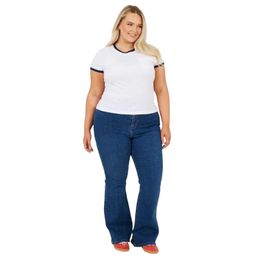 Brave Soul - T-Shirt f&uuml;r Damen, Plus (Wei&szlig;/Marine)