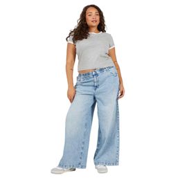 Brave Soul - T-Shirt f&uuml;r Damen, Rundhalsausschnitt, Plus (Grau/Wei&szlig;)