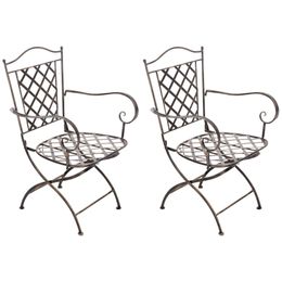 CLP 2er Set Eisenst&uuml;hle Adara im Jugendstil I Outdoor-St&uuml;hle mit Armlehnen I Handgefertigte Gartenst&uuml;hle aus Eisen