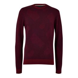 BOSS - "Motivo" Pullover f&uuml;r Herren, Wolle (Dunkelrot)