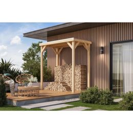 Karibu Grillunterstand Rocky Pavillon halb