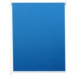 Rollo MCW-D52, Fensterrollo Seitenzugrollo Jalousie, Sonnenschutz Verdunkelung blickdicht 60x230cm ~ blau