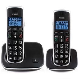 Fysic DECT-Telefon f&uuml;r Senioren FX-6020 mit gro&szlig;e Tasten und 2 Mobilteilen