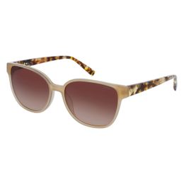 Esprit 40079 | Unisex-Sonnenbrille | Fassung: Vollrand, Butterfly, Nickelsilber, Beige | Glasfarbe: Braun