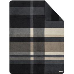 Wohndecke s.Oliver "Wohndecke s.Oliver", grau (grau, beige), B:150cm L:200cm, Baumwolle, Polyacryl, Polyester, Wohndecken, Wohndecke, mit elegantem Karo