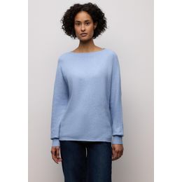 Rundhalspullover Street One, Damen, Gr. 34, frosted blau meliert, Strick, Obermaterial: 37% Baumwolle, 34% Polyacryl, 26% Polyester, 3% Elasthan, meliert, regular fit normal, Rundhals, Rippb&uuml;ndchen, Pullover Rundhalspullover, mit Rippb&uuml;ndchen