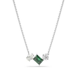 Kette mit Anh&auml;nger Swarovski "MESMERA", gr&uuml;n (metallfarben, kristallwei&szlig;, gr&uuml;n), Halsketten, Damen, Metall, L: 45 B: 8,5mm, mit Swarovski Zirkonia (synth.), B:8,5mm