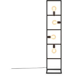 Paco Home Stehlampe "OSKAR", schwarz, H: 141cm, Leuchten, LED Stehlampe Standleuchte Wohnzimmer Schlafzimmer Esszimmer Modern, Stehlampe