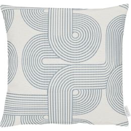 Dekokissen Apelt "Nova" Gr. 1, beige (beige, blau), B:45cm H:5cm L:45cm, Obermaterial: 90% Polyester, 10% Viskose. F&uuml;llung: 100% Polyester, Dekokissen_Sitzkissen_Kissenh&uuml;llen