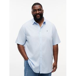 Tommy Hilfiger Big & Tall Kurzarmhemd "FLEX POPLIN", Herren, Gr. 4XL, N-Gr, blau (sweet blau, stripe), Web, Obermaterial: 100% Baumwolle, TOMMY HILFIGER BIG & TALL, unifarben, regular fit normal, Rundhals, eingesetzt abgesteppte Kante, Hemden, Gro&szlig;e Gr&ouml;&szlig;en, regular fit, fein gestreift