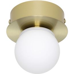 Eglo Deckenleuchte "MOSIANO Wand- / Deckenlampe - Stahl - LED - 1X3,3W - IP44", messing, geb&uuml;rstet, gold, 1, &Oslash; 11cm H: 11,5cm, 1 Stk., Leuchten, Wohzimmerlampe, Esszimmerlampe, Flur, Schlafzimmer, H11,5 x &Oslash;11 cm, Deckenleuchte