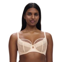 B&uuml;gel-BH Chantelle "PLAY", Damen, Gr. 85, Cup C, beige (golden beige), Obermaterial: 71% Polyamid, 29% Elasthan, BHs B&uuml;gel-BH, Spitze, T&uuml;ll, blickdichtes Gewebe, Cut-Outs am Mittelsteg