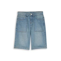 Jeansshorts Tom Tailor, M&auml;dchen, Gr. 158, N-Gr, tinted blau, Denim/Jeans, Obermaterial: 100% Baumwolle. Futter: 100% Baumwolle, unifarben, normal, Jeans Jeansshorts, aus Baumwolle, f&uuml;r Boys