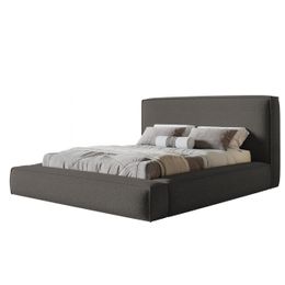 BETT 120x200 - Polsterbett mit Bettkasten und Holzrahmen - Modern Bett - Eleganter Catch-Me-Stoff - Kollektion Luna Maxi - Grau