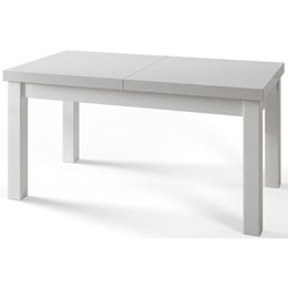 RECHTECKIGER Esstisch Ausziehbar &ndash; Moderner Wohnzimmertisch K&uuml;chentisch und Esszimmertisch &ndash; Tisch mit Holzbeinen, Ma&szlig;en von 120 &ndash; 160 cm &ndash; Wei&szlig;