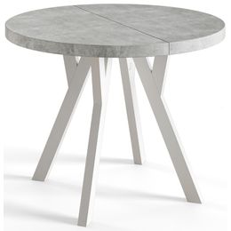 RUNDER Esstisch ausziehbar &ndash; Moderner Wohnzimmertisch und K&uuml;chentisch &ndash; Tisch mit Stabile Konstruktion, Durchmesser 120 cm - 220 cm - Farbe At