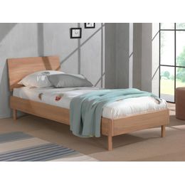 Vipack Bett FORREST Naturfarben ca. 90x200 cm Echtholz Eiche