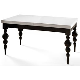 RECHTECKIGER Esszimmertisch LENA, ausziehbarer Tisch, Gr&ouml;&szlig;e: 170-250X90X78,5 cm, Wohnzimmertisch Farbe: Schwarz, mit Tischbeinen in Farbe Schwarz