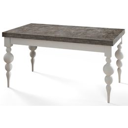 RECHTECKIGER Esszimmertisch LENA, ausziehbarer Tisch, Gr&ouml;&szlig;e: 170-250X90X78,5 cm, Wohnzimmertisch Farbe: Dunkelgrau, mit Tischbeinen in Farbe Wei&szlig;