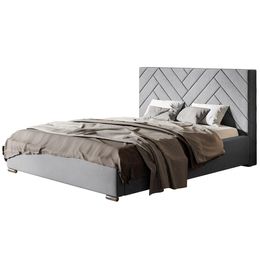 POLSTERBETT Sevilla mit Kopfteil, 160x200 cm, Doppelbett mit Bettkasten und Lattenrost aus Holz, Velourstoff T&uuml;rkis
