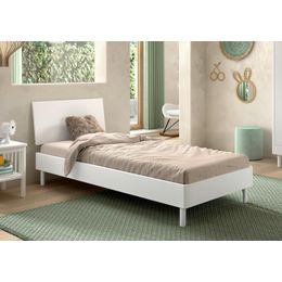 Vipack Bett FORREST Wei&szlig; ca. 90x200 cm Echtholz Buche