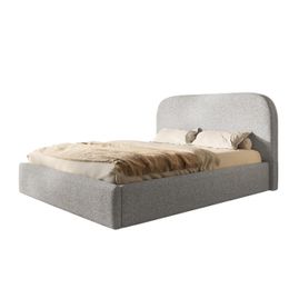 BETT 140x200 - Polsterbett mit Bettkasten und Holzrahmen - Modern Betten - Eleganter Puente-Stoff - Kollektion Verona - Grau