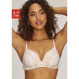 Bralette-BH JETTE, Damen, Gr. 80, Cup A, beige (creme), Obermaterial: 49% Polyamid, 44% Polyester, 7% Elasthan, BHs