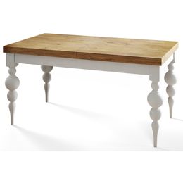 RECHTECKIGER Esszimmertisch LENA, ausziehbarer Tisch, Gr&ouml;&szlig;e: 170-250X90X78,5 cm, Wohnzimmertisch Farbe: LANCELOT, mit Tischbeinen in Farbe Wei&szlig;