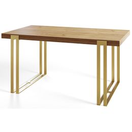 ESSZIMMERTISCH ROSA 200X90X77 cm, Farbe: CRAFT, mit Metallbeinen in Farbe Gold