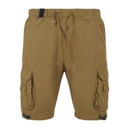Stoffhose Urban Classics "Urban Classics Herren Double Pocket Cargo Shorts", Herren, Gr. S, US-Gr&ouml;&szlig;en, schwarzsand, 100% Baumwolle, unifarben, normal, Hosen Stoffhose