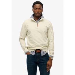Sweatshirt Superdry "CLASSIC ESSENTIAL HENLEY", Herren, Gr. L, silber birch, angeraute Sweatware, Obermaterial: 100% Baumwolle, unifarben, regular fit normal, hoch geschlossener Ausschnitt, Rippb&uuml;ndchen, Sweatshirts Sweatshirt, mit hoch geschlossenem Ausschnitt, aus Baumwolle, Regular Fit