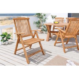 Riess Ambiente Massiver Gartenstuhl EMPIRE TEAK Teakholz klappbar Riess-Ambiente Landhaus Maritim Natur Rustikal