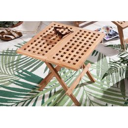 Riess Ambiente Wetterfester Beistelltisch EMPIRE TEAK 50cm Massivholz klappbar Riess-Ambiente Natur