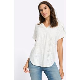 Kurzarmshirt "Kurzarm-Shirt", Damen, Gr. 48, ecru, 93% Polyester, 7% Elasthan, unifarben, Rundhals, Shirts
