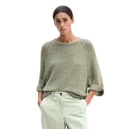 Marc O'Polo Strickpullover MARC O'POLO "aus B&auml;ndchengarn", Damen, Gr. XS, fresh sage, Obermaterial: 70% Baumwolle, 30% Polyester, unifarben, Rundhals, Pullover Strickpullover