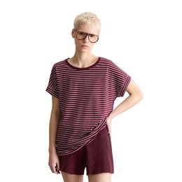 Marc O'Polo T-Shirt MARC O'POLO DENIM, Damen, Gr. S, dunkelrot_multi, Single Jersey, Obermaterial: 100% Baumwolle, regular fit normal, Rundhals, Shirts T-Shirt, regular aus weichem Single Jersey