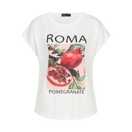 T-Shirt CLOUD 5IVE "CLOUD 5IVE Cloud 5ive T-Shirt Pomegranate Print", Damen, Gr. XS, wei&szlig;, 95% Polyester, 5% Elasthan, bedruckt, normal, Rundhals, Shirts T-Shirt