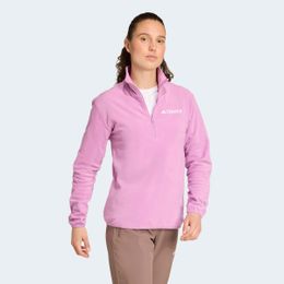 Sweatshirt adidas terrex "W MT ESS HZ FL", Damen, Gr. L, rosa (preloved lila), Obermaterial: 100% Polyester, angesetztes B&uuml;ndchen, Sweatshirts Sweatshirt