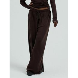 Chinohose SEAMLESS BASIC "Seamless Basic Trousers Woolen Barbera", Damen, Gr. onesize, Normalgr&ouml;&szlig;en, braun (schwarz braun), Obermaterial: 100% Wolle, Hosen Chinohose