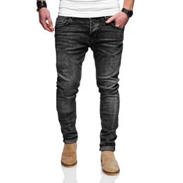 Rello & Reese Slim-fit-Jeans RELLO & REESE, Herren, Gr. 29, L&auml;nge 32, schwarz, 97% Baumwolle, 3% Elasthan, Jeans Slim-fit-Jeans, mit schmalem Bein